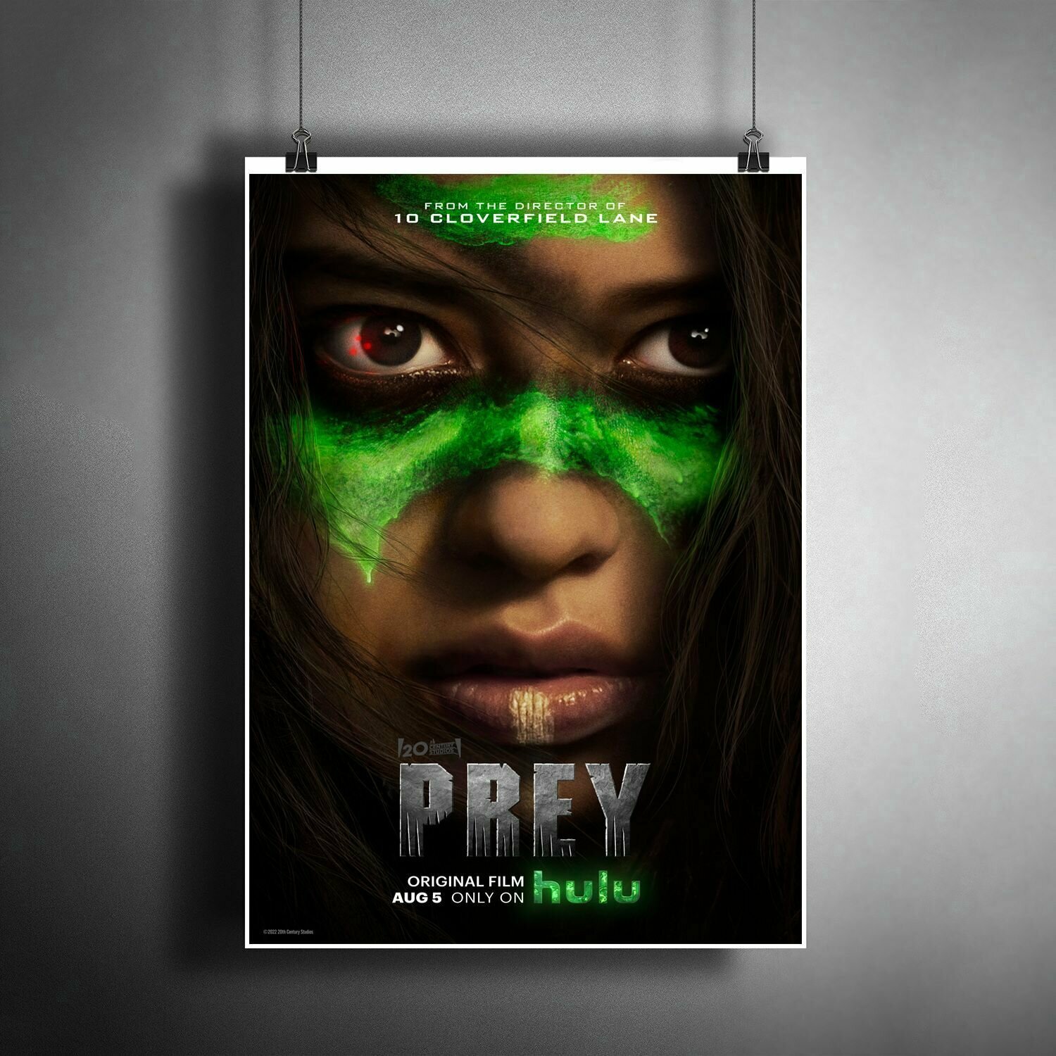 Постер плакат для интерьера "Фильм ужасов: Добыча (Хищник). Prey" / Декор дома, офиса, комнаты, квартиры, детской A3 (297 x 420 мм)