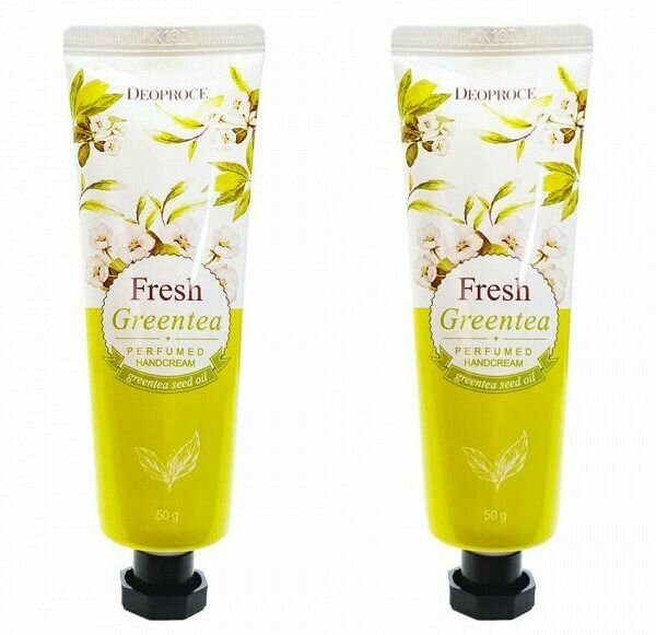 Deoproce Парфюмированный крем для рук с экстрактом зеленого чая Fresh Perfumed Hand Cream Green Tea, 50 мл, 2 шт.
