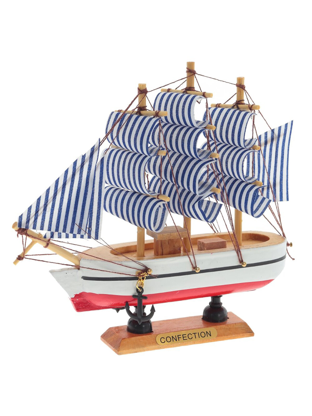 Статуэтка декоративная "Корабль" деревянная, 15х3,5х15 см