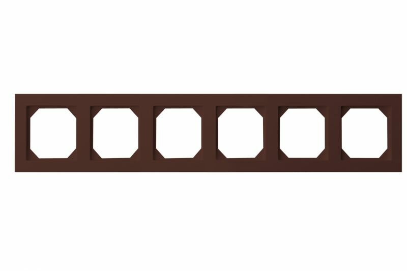 LIREGUS Рамка Шестиместная Коричневая SLIM (Универсальный Монтаж) LIREGUS EPSILON