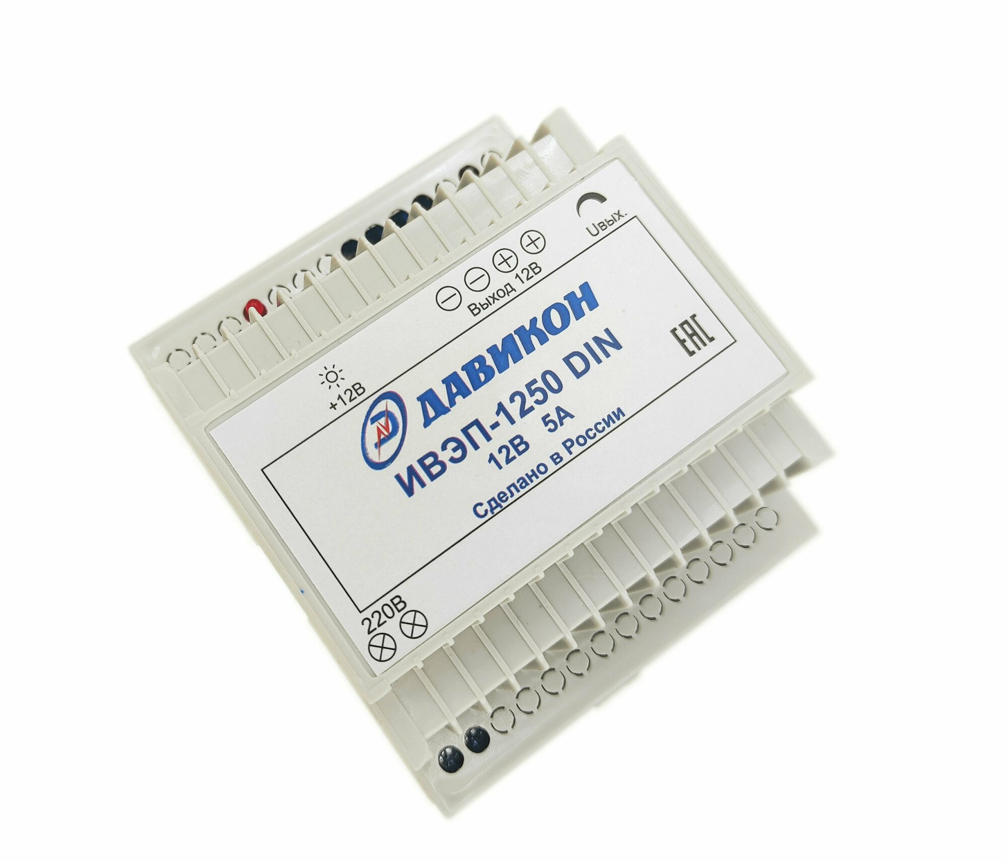 ИВЭП-1250DIN Блок питания 12В 5А стабилизированный, монтаж на DIN-рейку Давикон