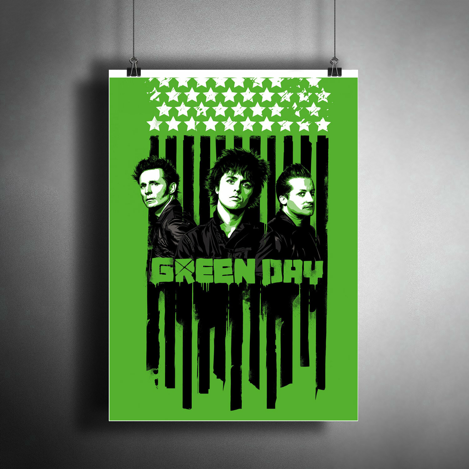 Постер плакат для интерьера "Американская панк-рок-группа Green Day (Грин Дэй). Билли Джо Армстронг" / A3 (297 x 420 мм)