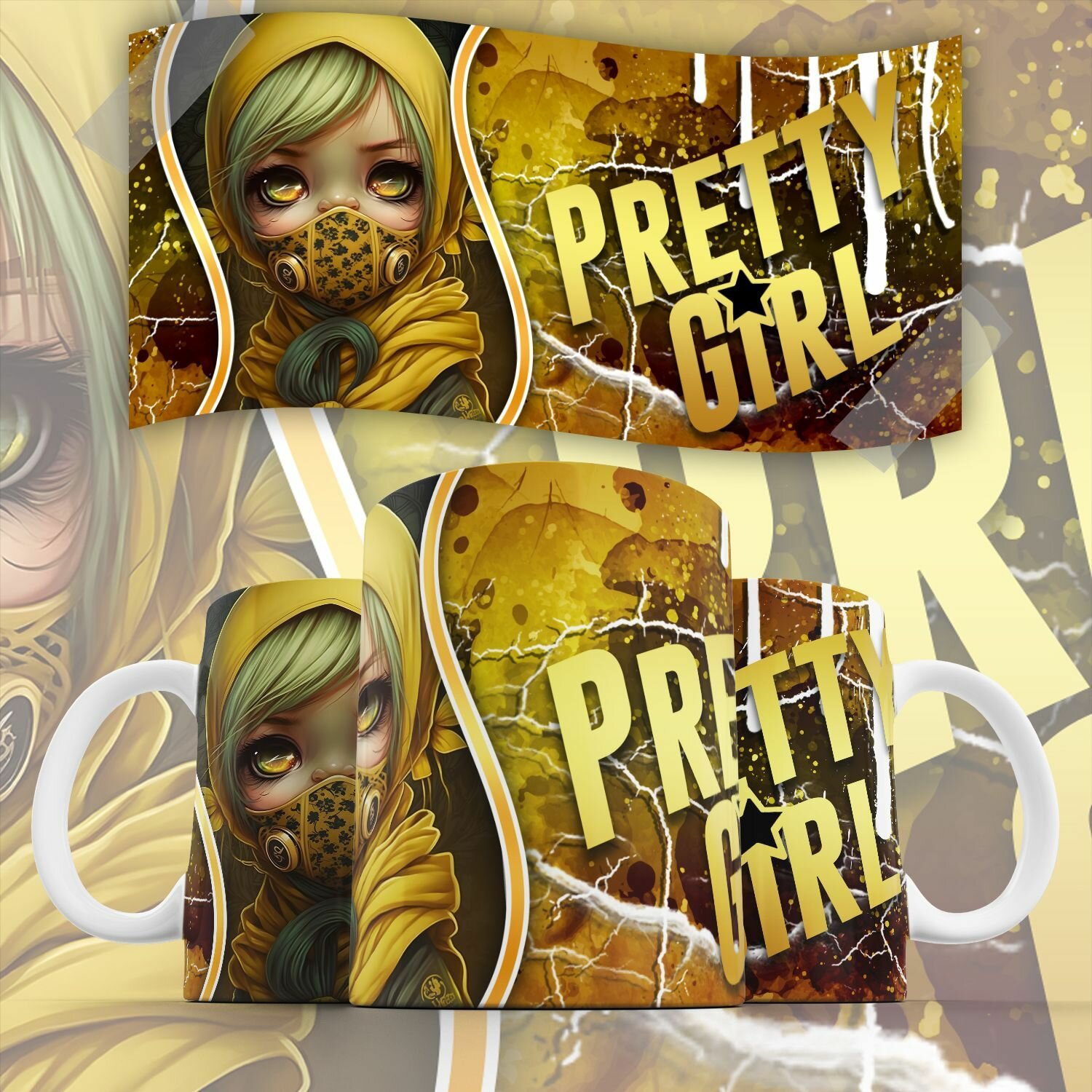 Кружка "Anime pretty girl / Симпатичная девушка из аниме" Forte Print 330мл