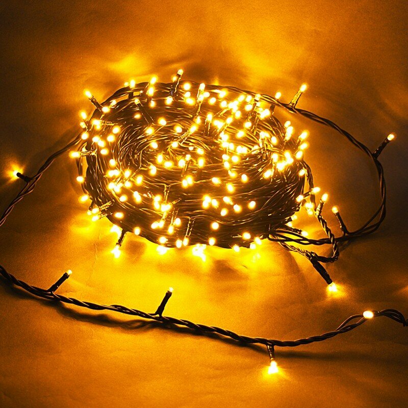 Гирлянда уличная 55м. 360 LED, темный провод, Желтый с мерцанием, можно соединять (wm60-zol)