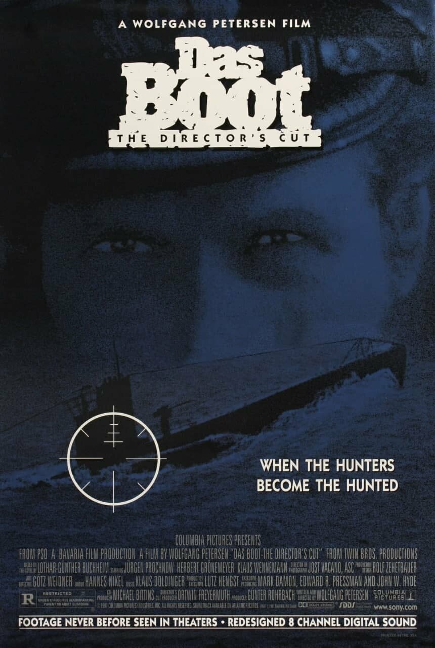Плакат, постер Подводная лодка (Das Boot, 1981г) на холсте, размер 42х60см