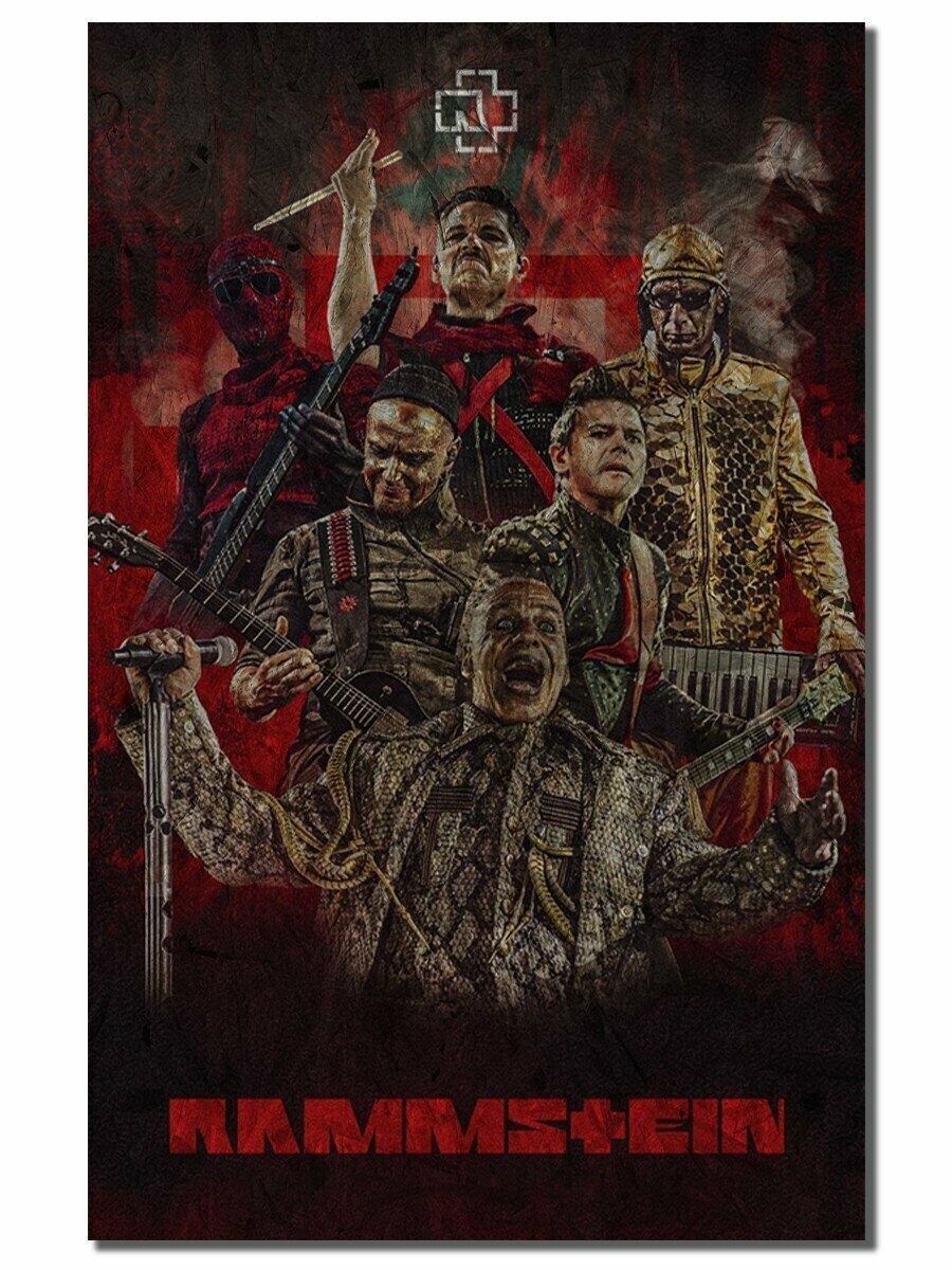 Картина интерьерная на рельефной доске, рисунок музыка rammstein рамштайн - 5342 В