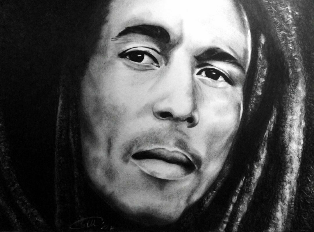 Плакат, постер Боб Марли Картина/Bob Marley на бумаге, размер 30х42см