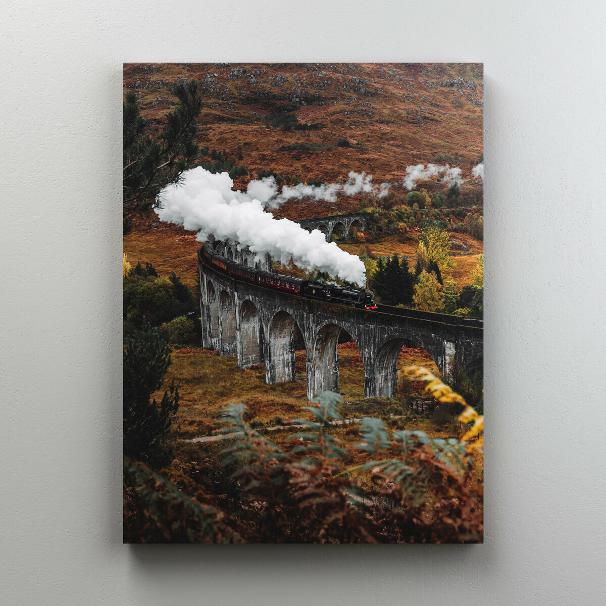 Интерьерная картина на холсте "Поезд Хогвартс экспресс" размер 30x40 см