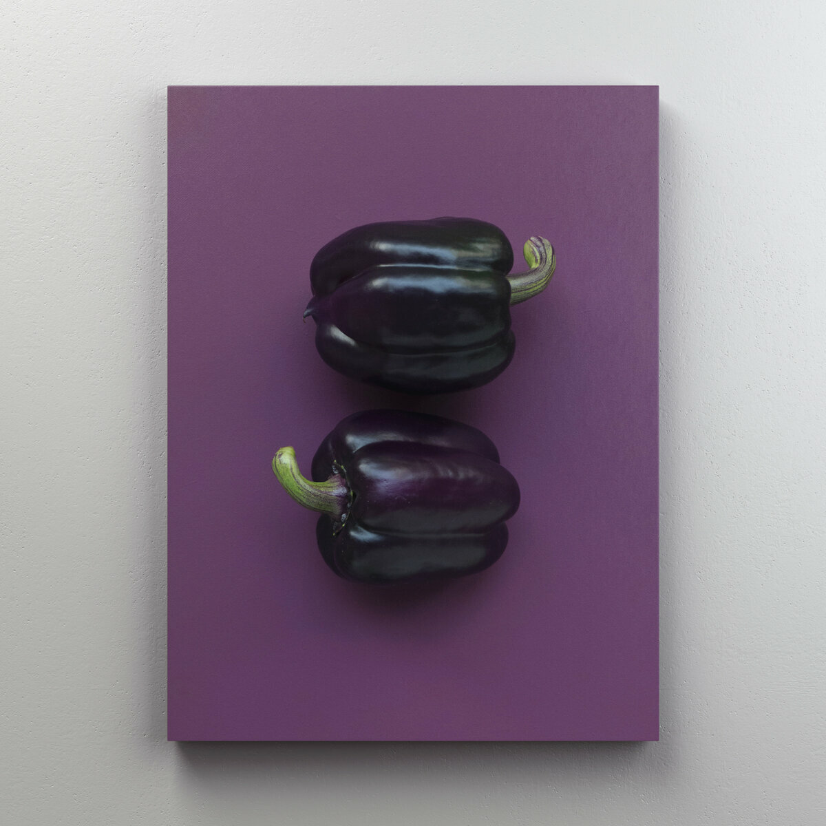 Интерьерная картина на холсте "Фиолетовый перчик" для кухни, кафе и ресторанов, размер 30x40 см