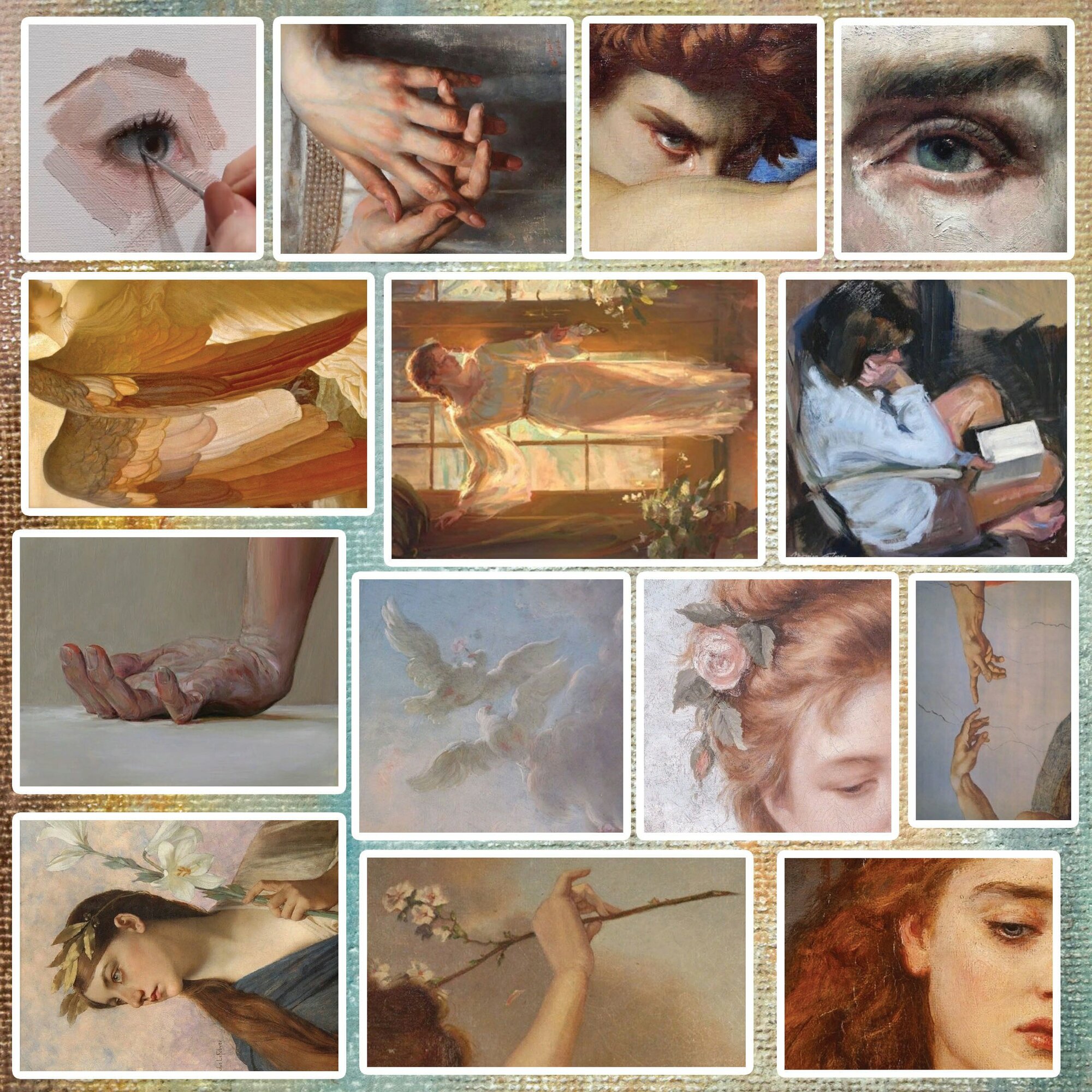 Наклейки-Стикеры Искусство Картина маслом Древние картины Скульптура 14 шт.
