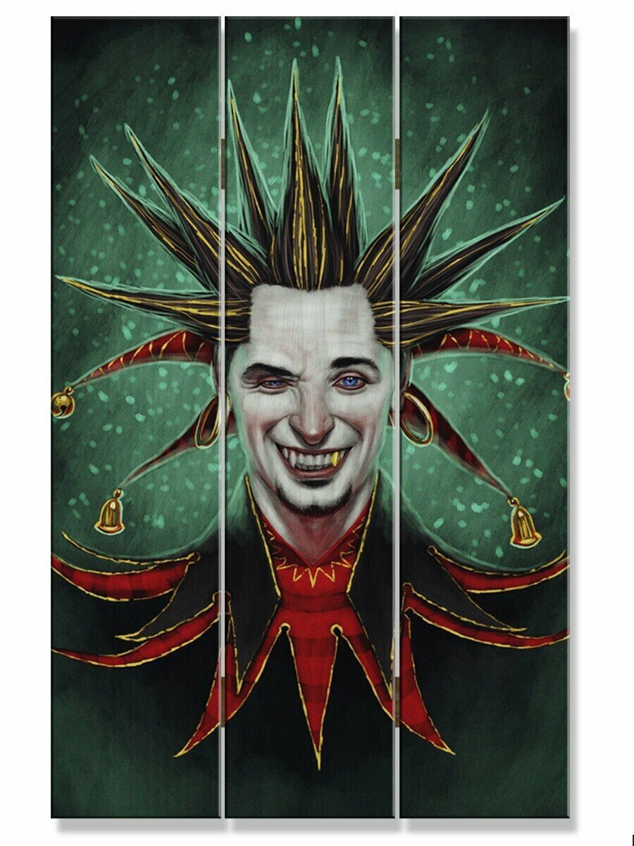 Картина интерьерная на дереве, рисунок музыка киш король и шут горшок - 5321 В