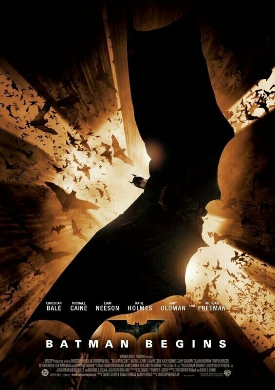 Плакат, постер Бэтмен: Начало (Batman Begins), Кристофер Нолан на бумаге, размер 21х30см