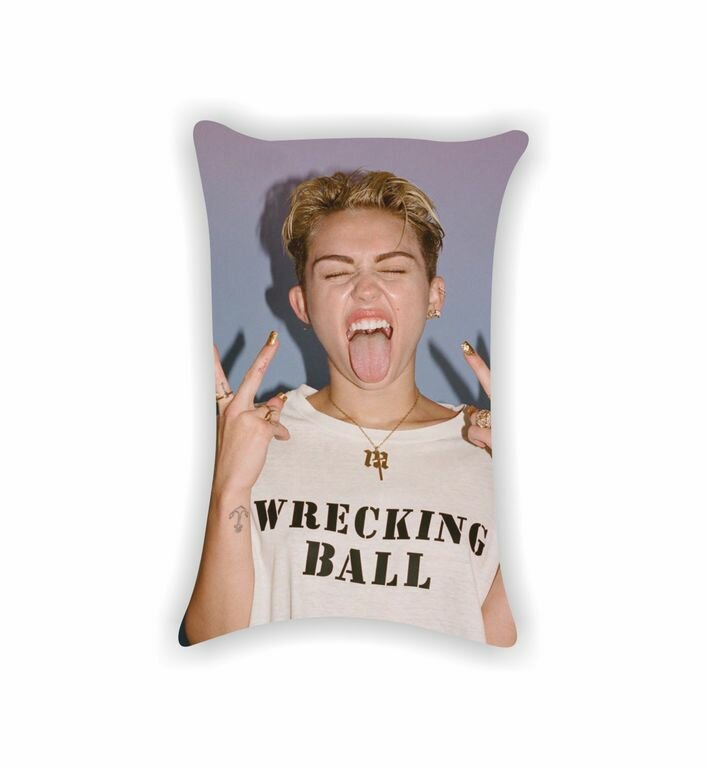 Подушка Майли Сайрус, Miley Ray Cyrus №17, Картинка с одной стороны