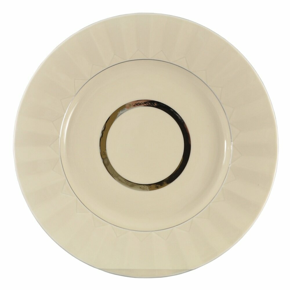 Тарелка мелкая 27 см."Египетская коллекция", слоновая кость/платина