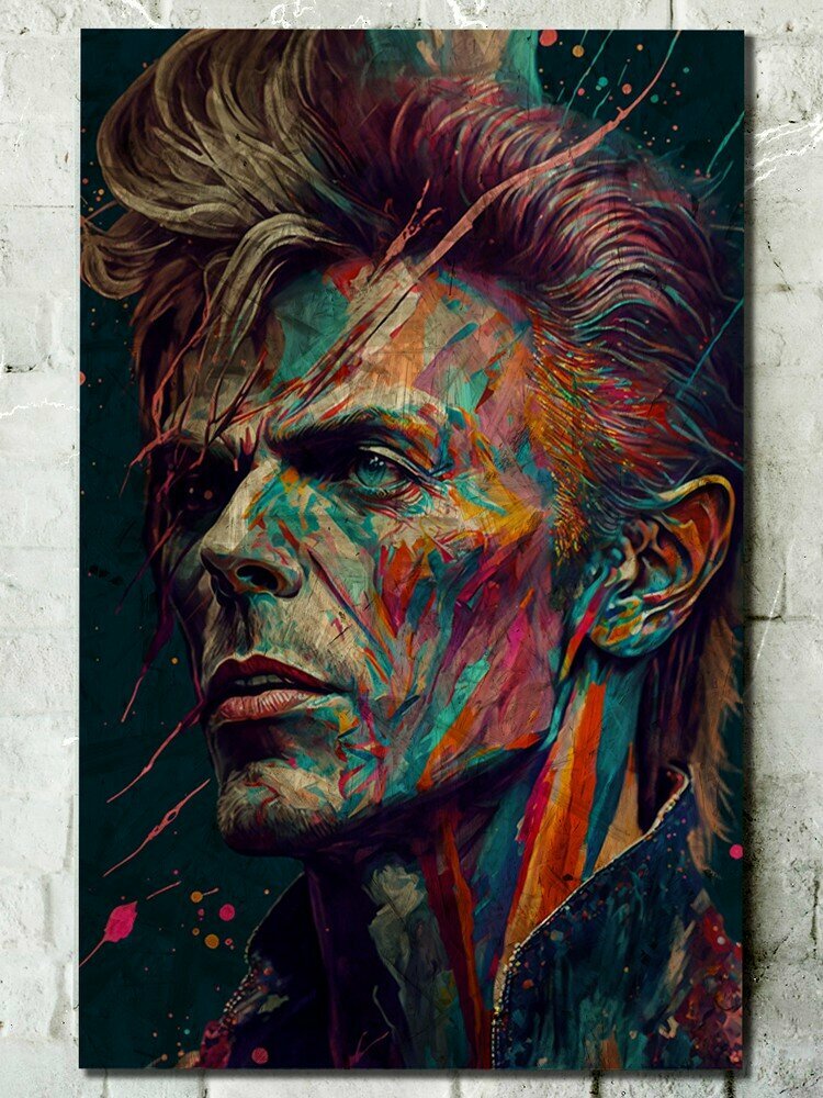 Картина интерьерная на рельефной доске ОСП музыка Дэвид Боуи - 1753