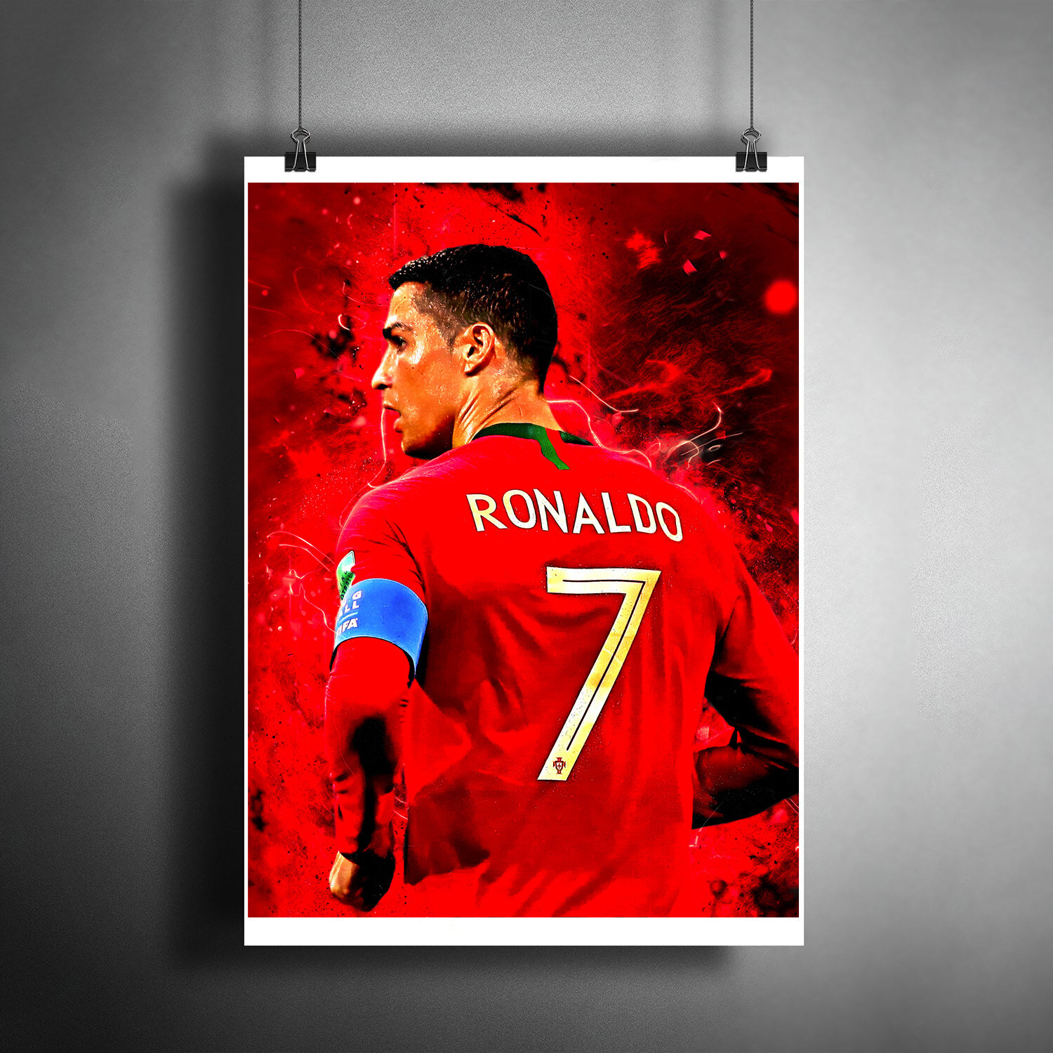 Постер плакат для интерьера "Футболист Криштиану Роналду. ФК Манчестер Юнайтед. Cristiano Ronaldo"/ A3 (297 x 420 мм)