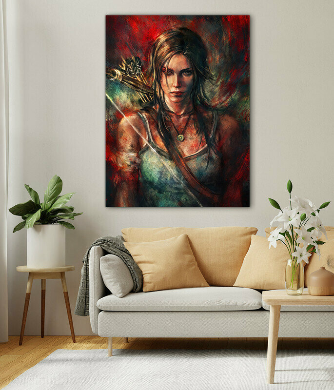 Интерьерная картина на холсте "Tomb Raider - Лара Крофт" размер 22x30 см