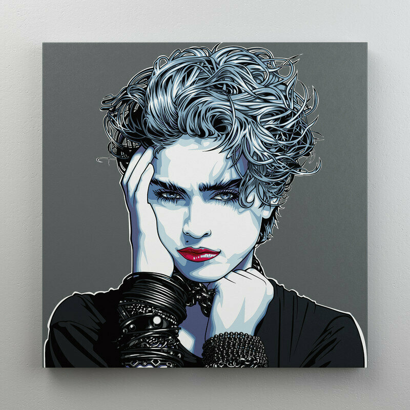 Интерьерная картина на холсте "Портрет - певица Мадонна" размер 60x60 см
