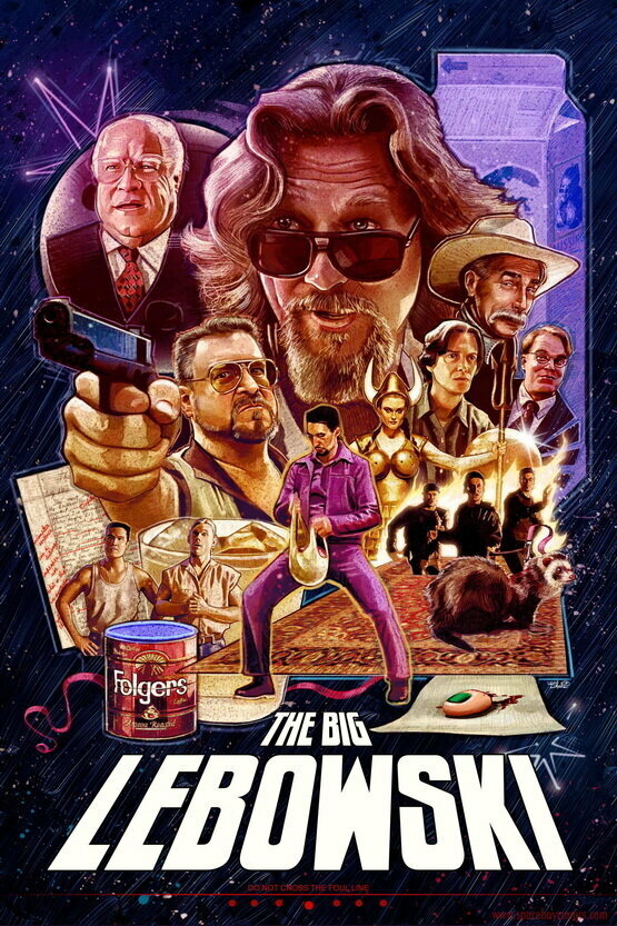 Плакат, постер Большой Лебовски/The Big Lebowski на бумаге, размер 30х42см