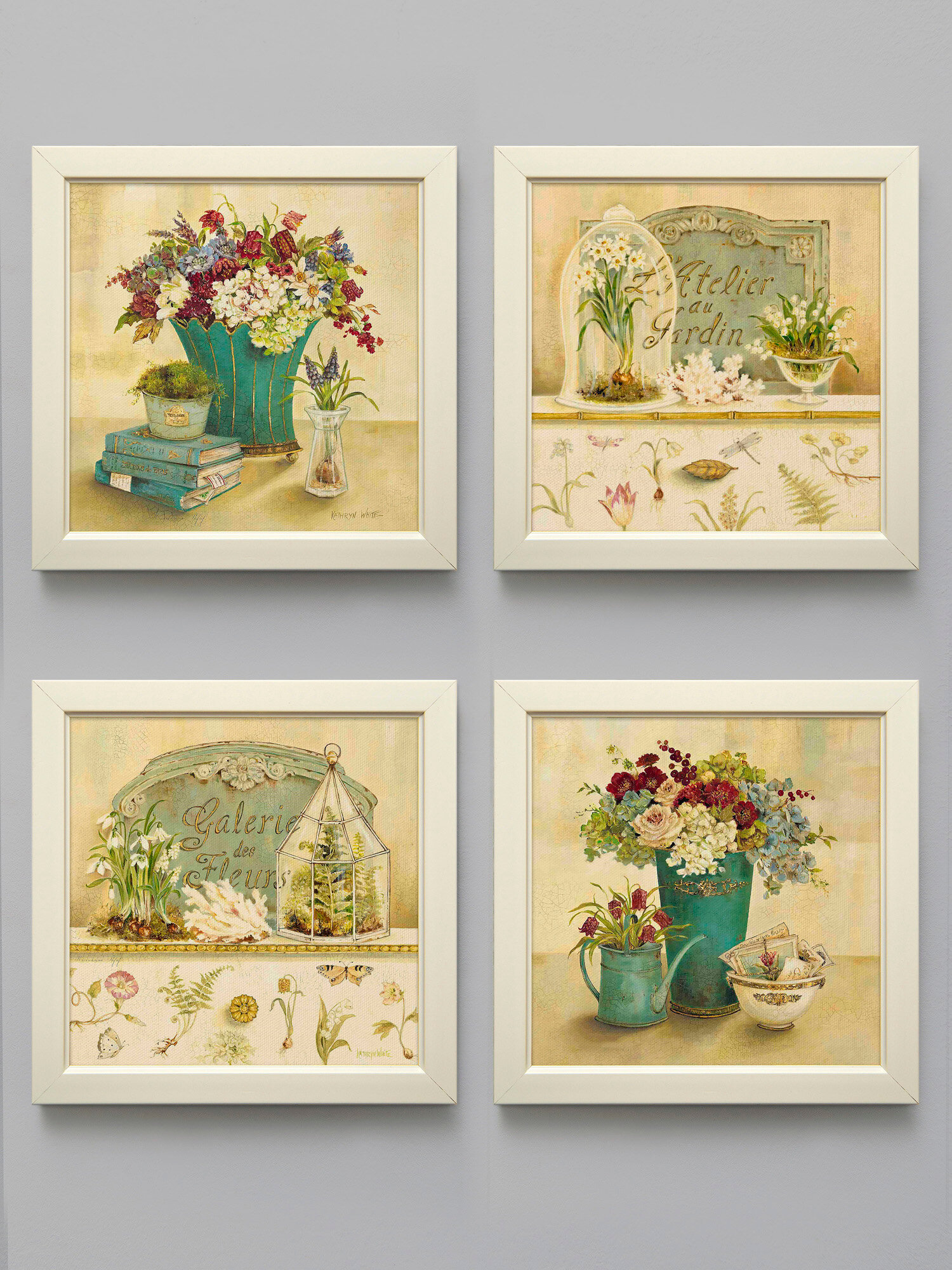 Комплект из 4х картин в раме