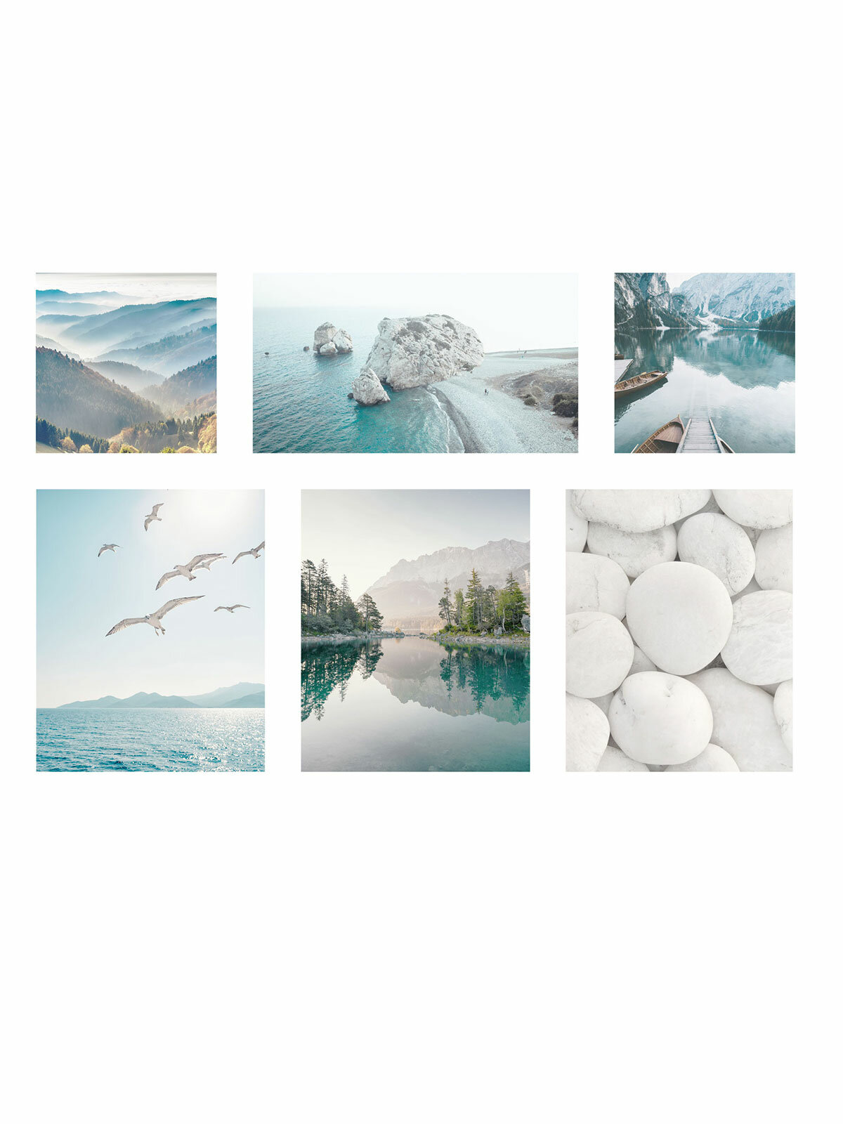 Набор из 6 картин "Topposters" на подрамнике, 114х77 см. Морские акценты