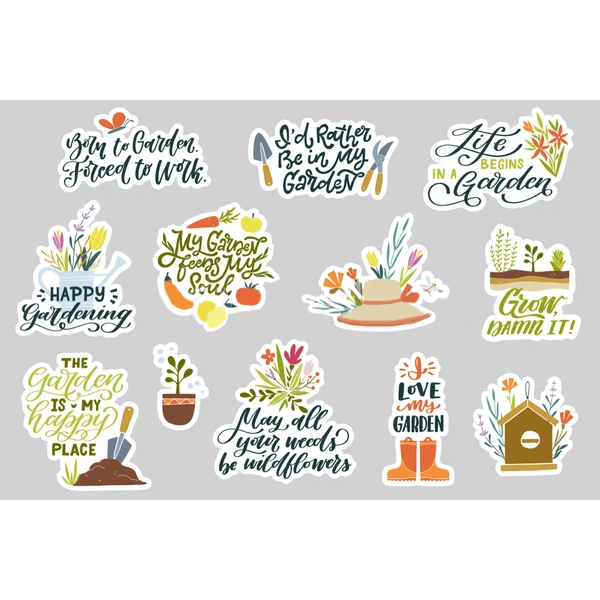 Наклейки стикеры Надписи для сада