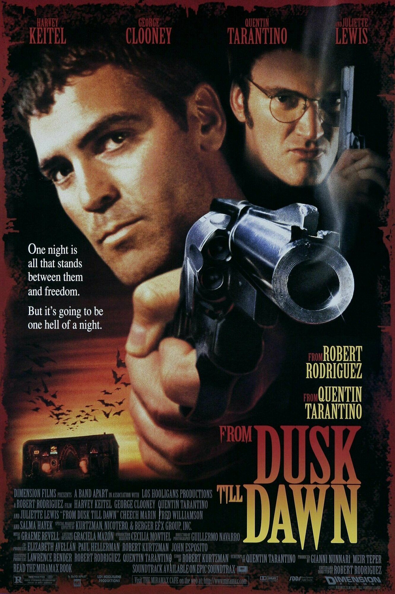 Плакат, постер От заката до рассвета (From Dusk Till Dawn, 1995г) на бумаге, размер 21х30см