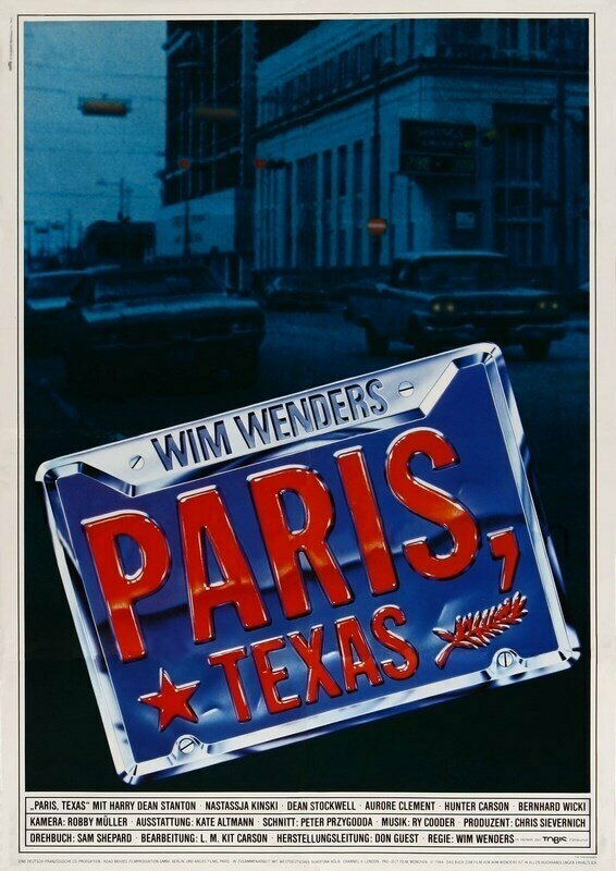 Плакат, постер Париж, Техас (Paris, Texas), Вим Вендерс на бумаге, размер 30х42см