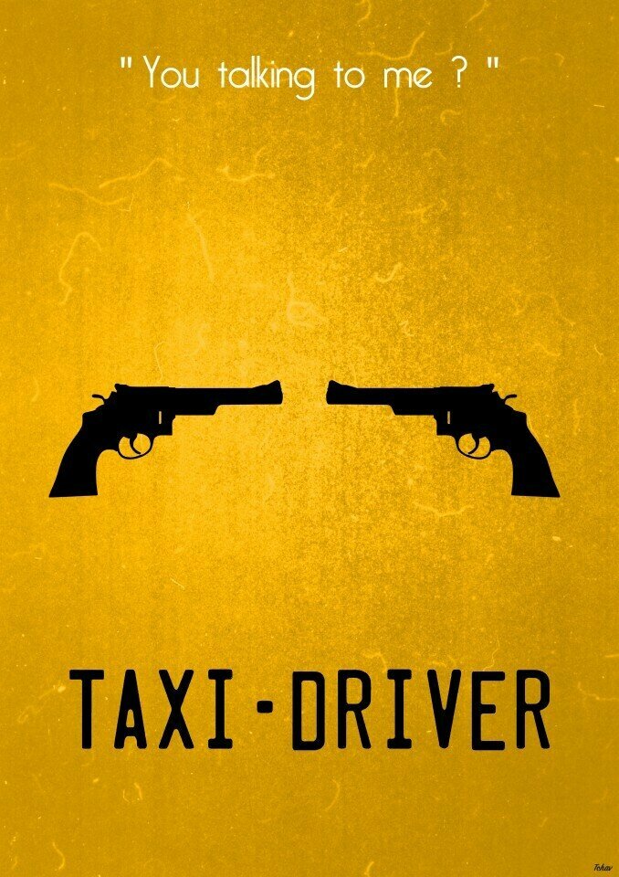 Плакат, постер Taxi Driver: You talking to me?/Таксист на бумаге, размер 42х60см