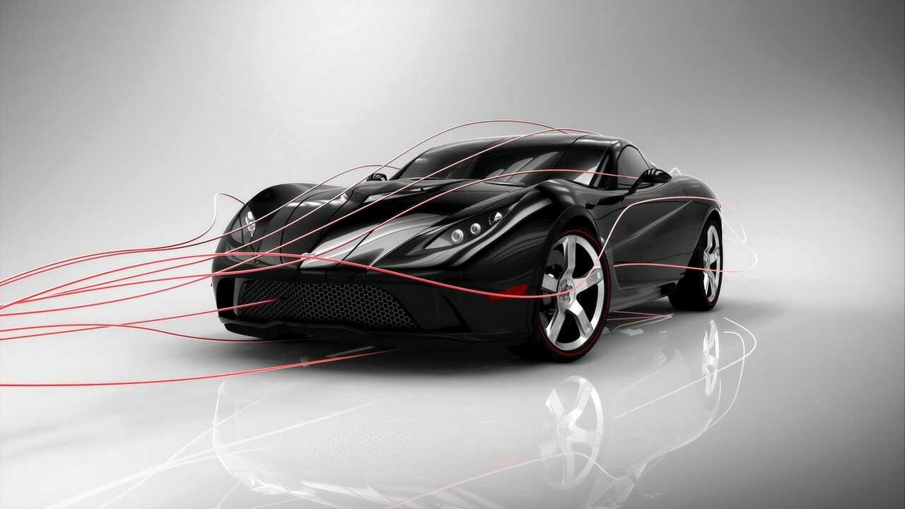 Картина на холсте 60x110 LinxOne "Авто линии машина" интерьерная для дома / на стену / на кухню / с подрамником