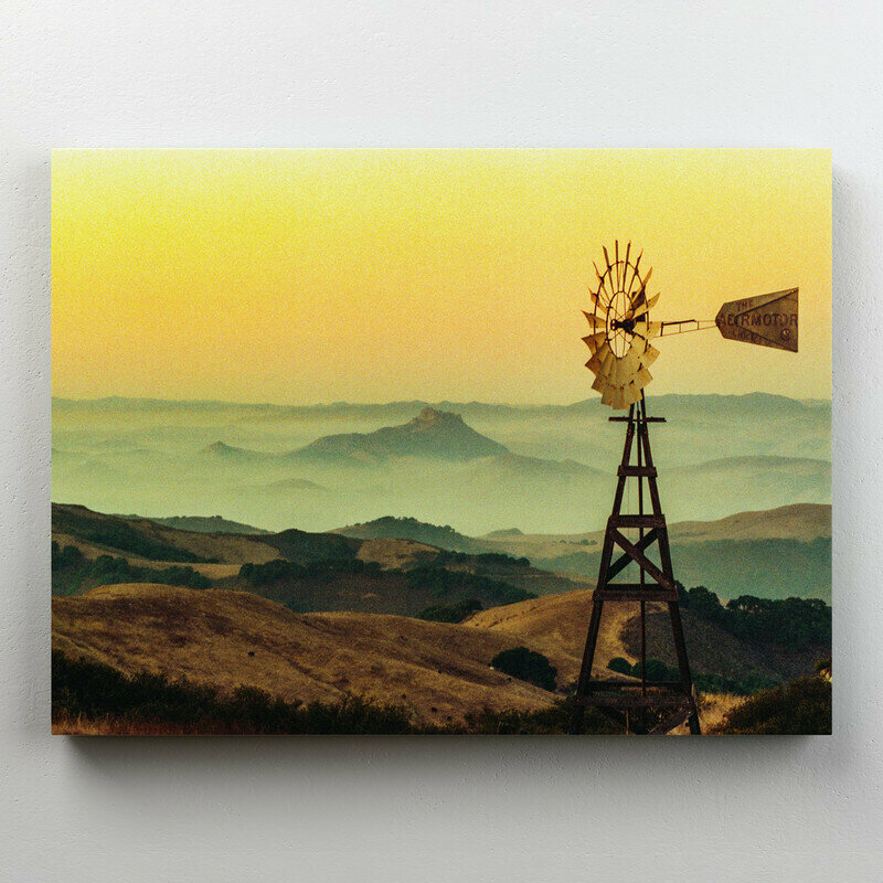 Интерьерная картина на холсте "Ветряная мельница Техас", размер 30x22 см