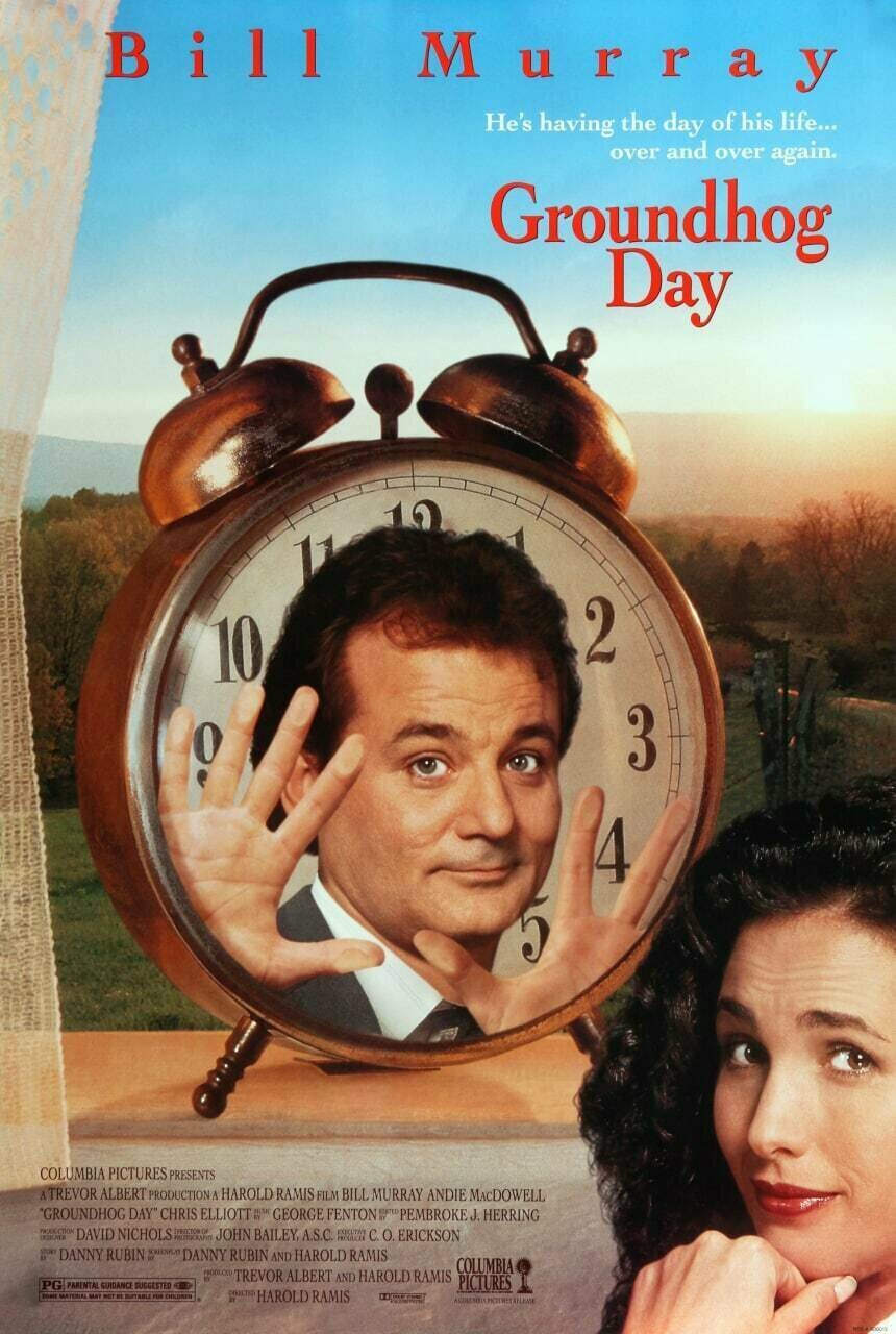 Плакат, постер День сурка (Groundhog Day, 1993г) на бумаге, размер 30х42см