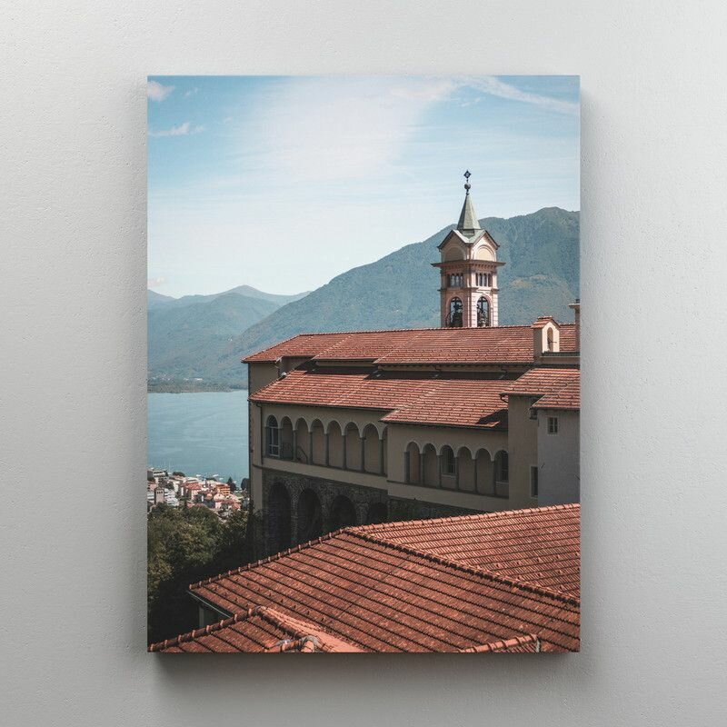 Интерьерная картина на холсте "Мадонна дель Сассо - коммуна в Италии" размер 22x30 см