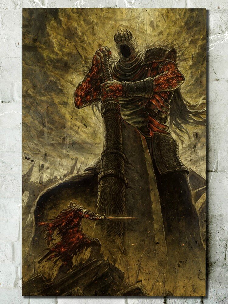 Картина интерьерная на рельефной доске ОСП Игры Dark Souls 3 - 14138