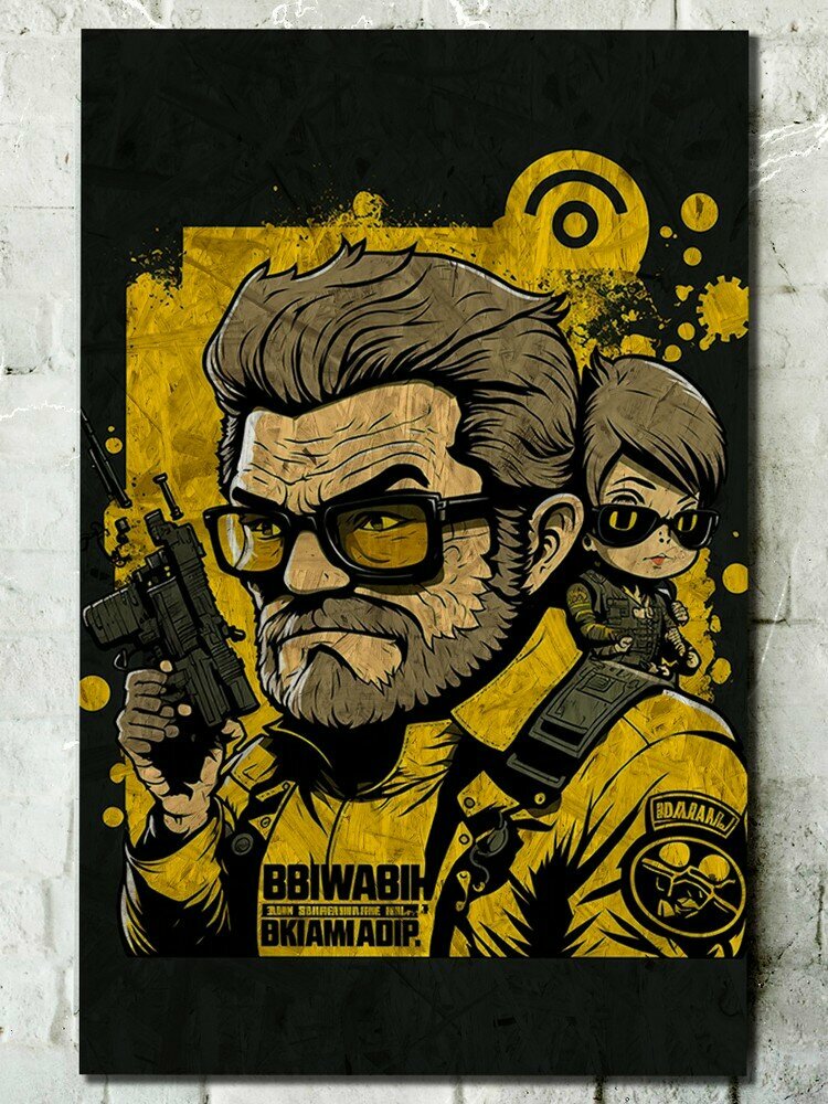 Картина интерьерная на рельефной доске ОСП игры Metal gear solid солид снейк - 1795
