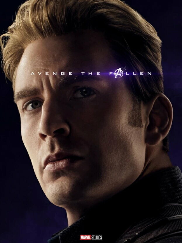 Плакат, постер Avengers Endgame Collection, Мстители Финал, Капитан Америка на бумаге, размер 21х30см