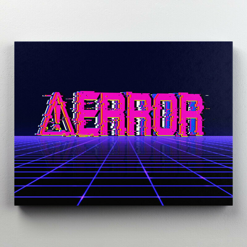 Интерьерная картина на холсте "Винтажный постер - ERROR - Ошибка" размер 30x22 см