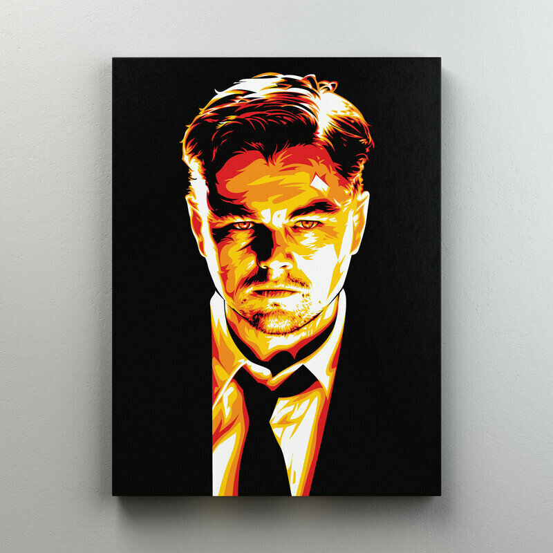 Интерьерная картина на холсте "Портрет Леонардо ДиКаприо" размер 22x30 см