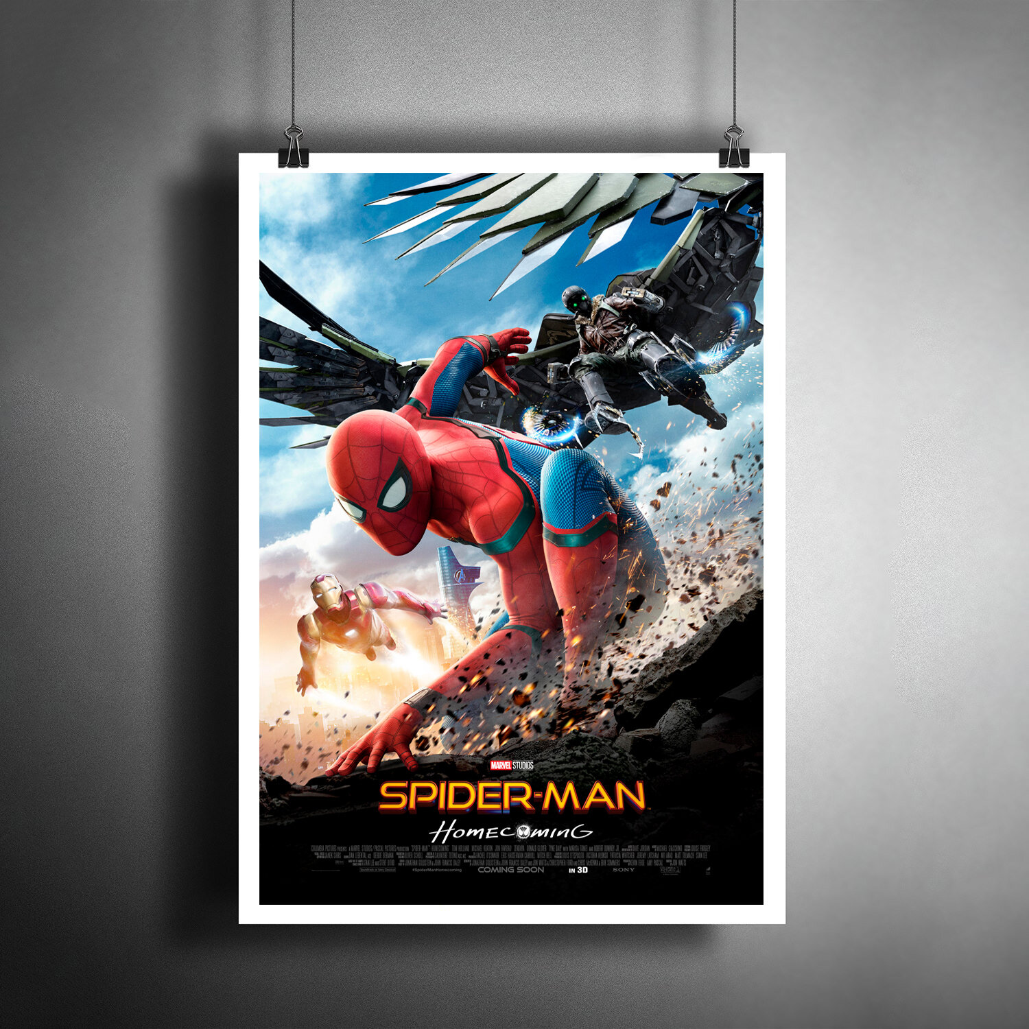 Постер плакат для интерьера "Фильм: Человек-паук: Возвращение домой. Spider-Man: Homecoming"/ Декор дома, офиса, комнаты A3 (297 x 420 мм)