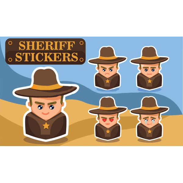 Наклейки стикеры Эмоции шерифа