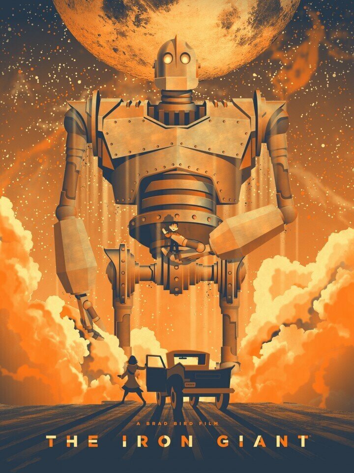 Плакат, постер The iron giant/Железный гигант на холсте, размер 30х42см