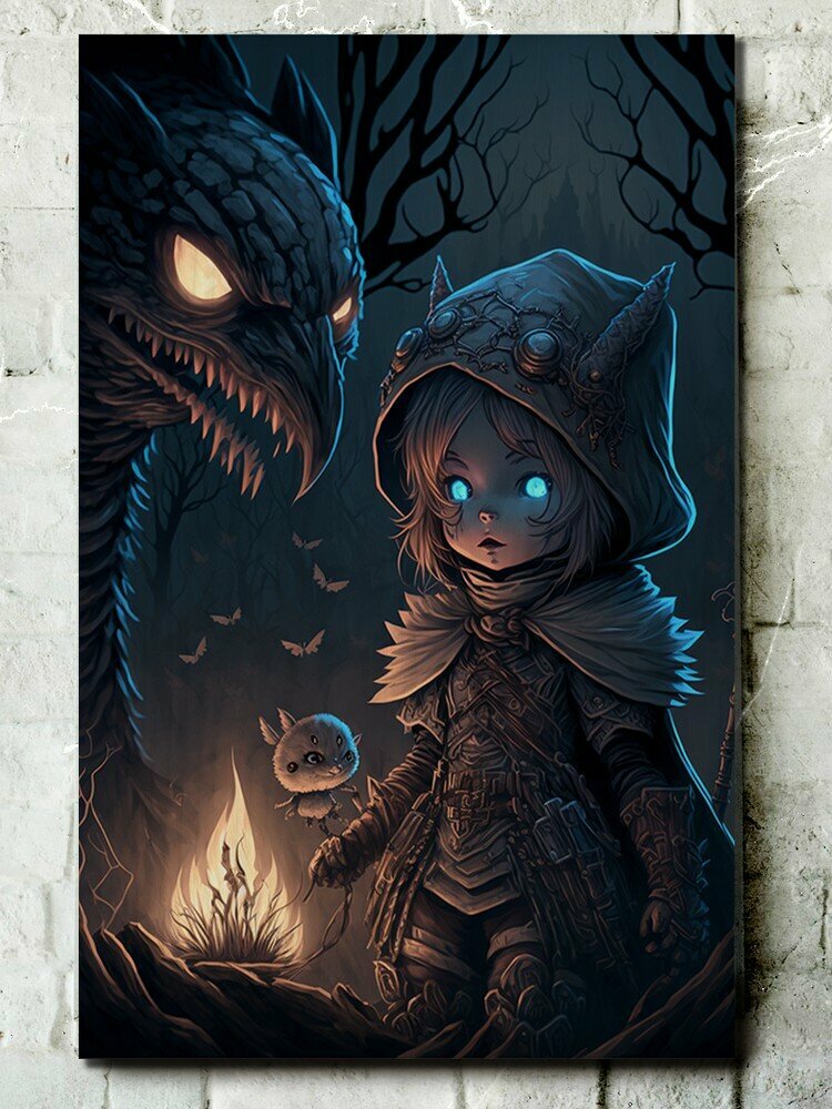 Картина интерьерная на дереве игры Dark souls хоррор кукла - 1781