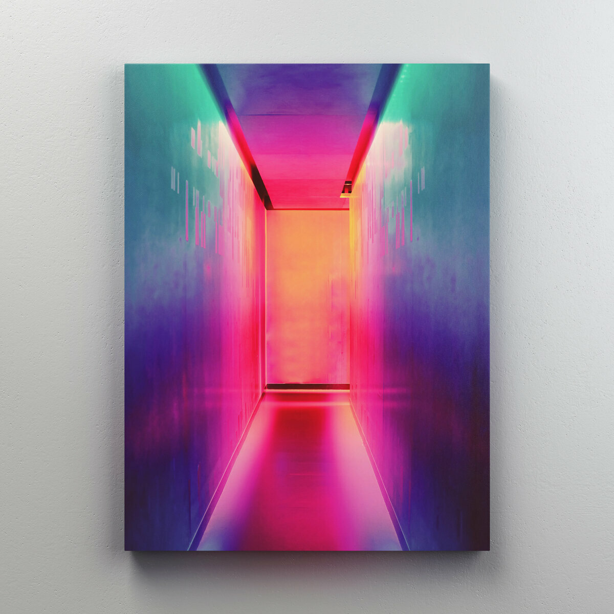 Интерьерная картина на холсте "Абстракция разноцветный коридор" минимализм, размер 45x60 см
