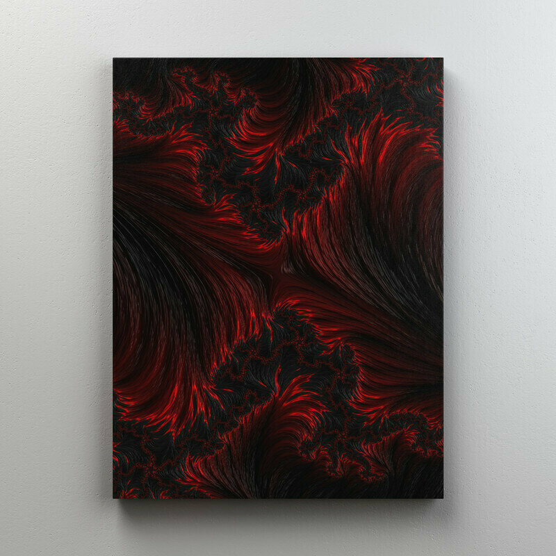 Интерьерная картина на холсте "Абстрактные текстуры в красных тонах" размер 22x30 см