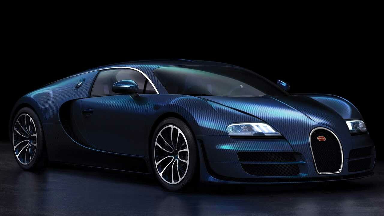 Картина на холсте 60x110 LinxOne "Bugatti фон синий спортивный" интерьерная для дома / на стену / на кухню / с подрамником