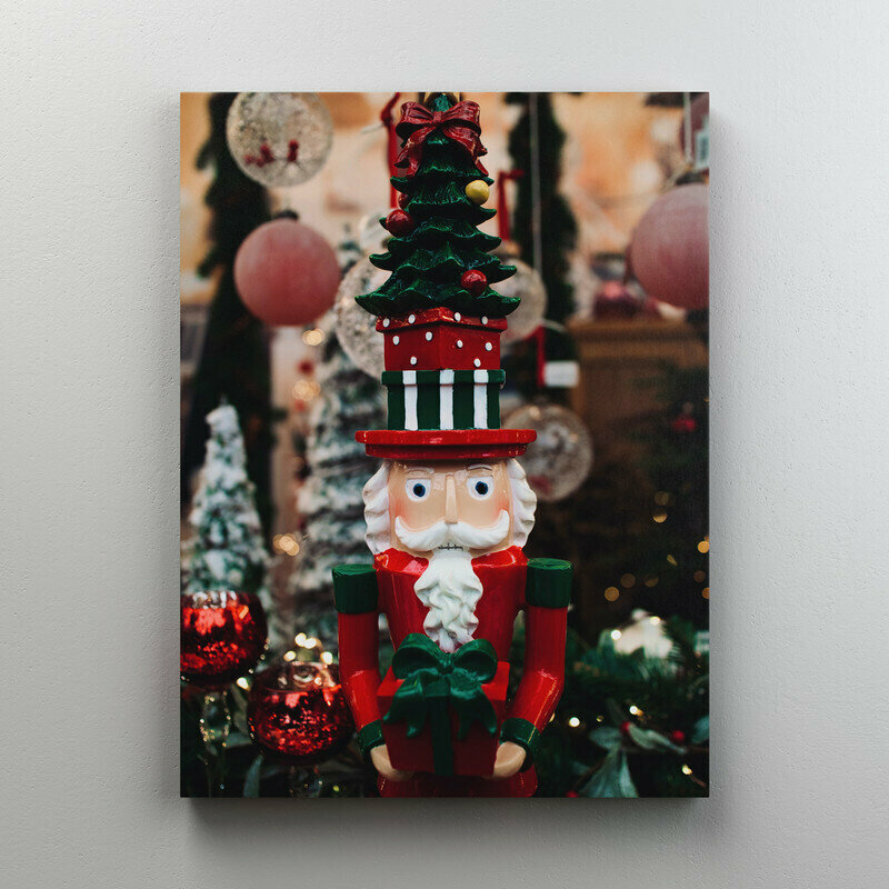 Интерьерная картина на холсте "Щелкунчик - Новый год", размер 22x30 см