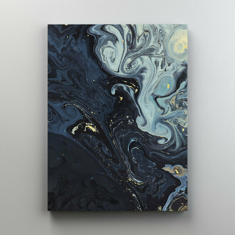 Интерьерная картина на холсте "Абстракция - смешение красок" размер 22x30 см