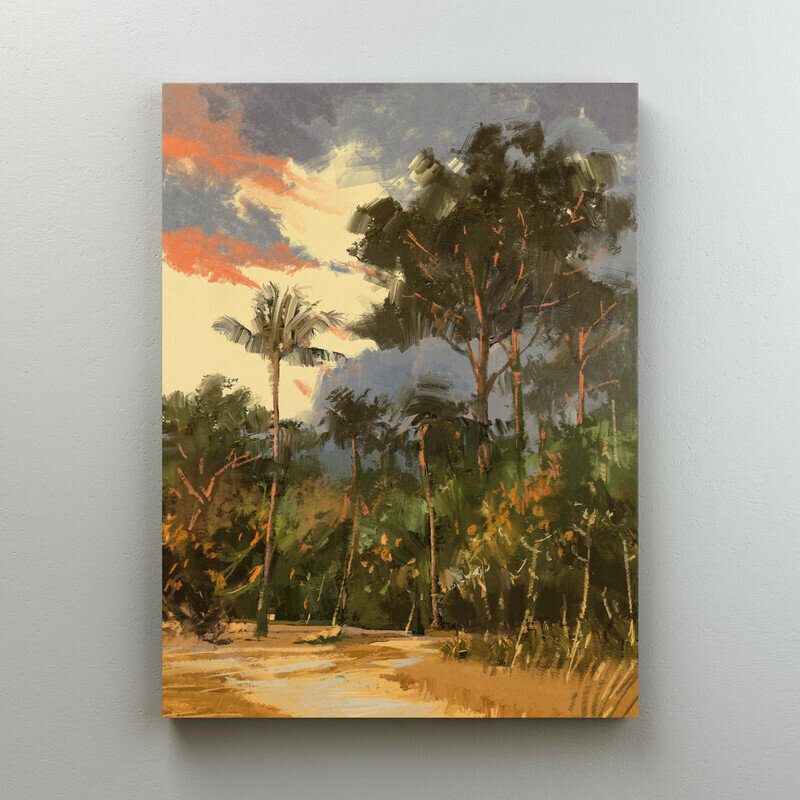 Интерьерная картина на холсте "Тропический лес - арт" размер 22x30 см