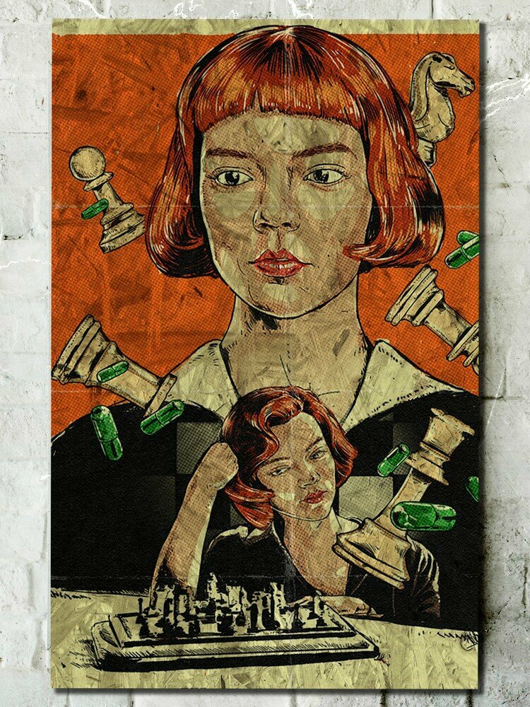 Картина интерьерная на рельефной доске ОСП сериал Ход Королевы - 11713