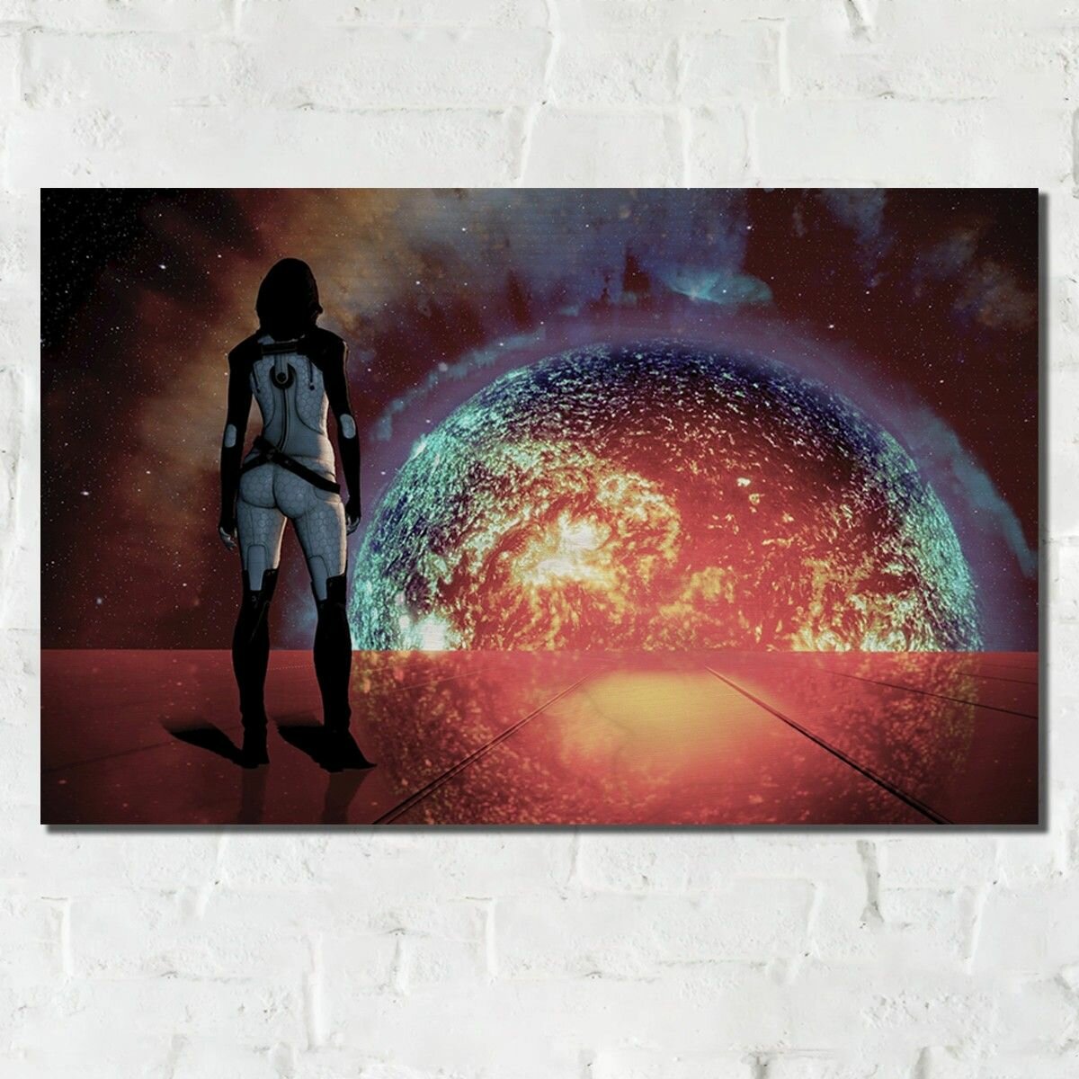 Картина интерьерная на дереве Mass Effect 2 Taли Лиара, Шепард, Нормандия - 14269